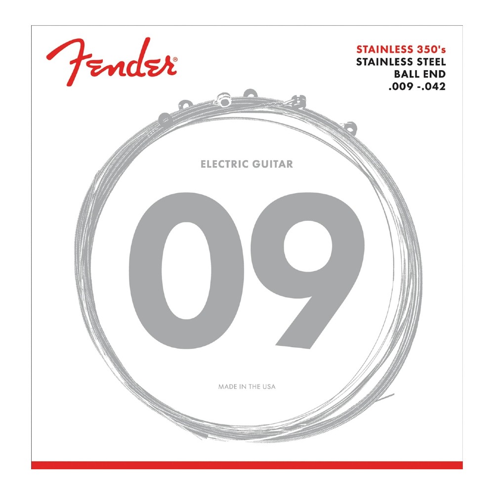 Fender Stainless Steel 350s Guitar Strings - Ball End 9-42 (730350403 ...