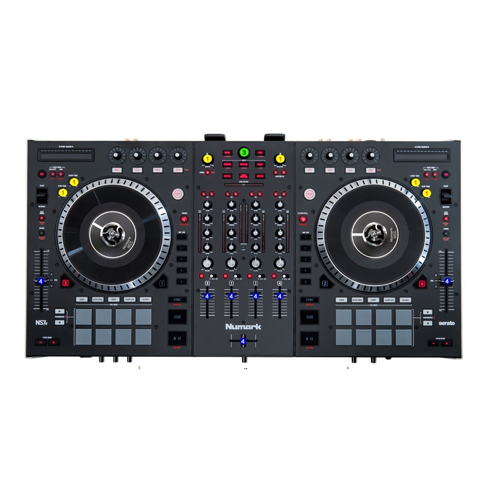 Numark NS7FX Professional DJ Controller with Motorized Platters - JB Music