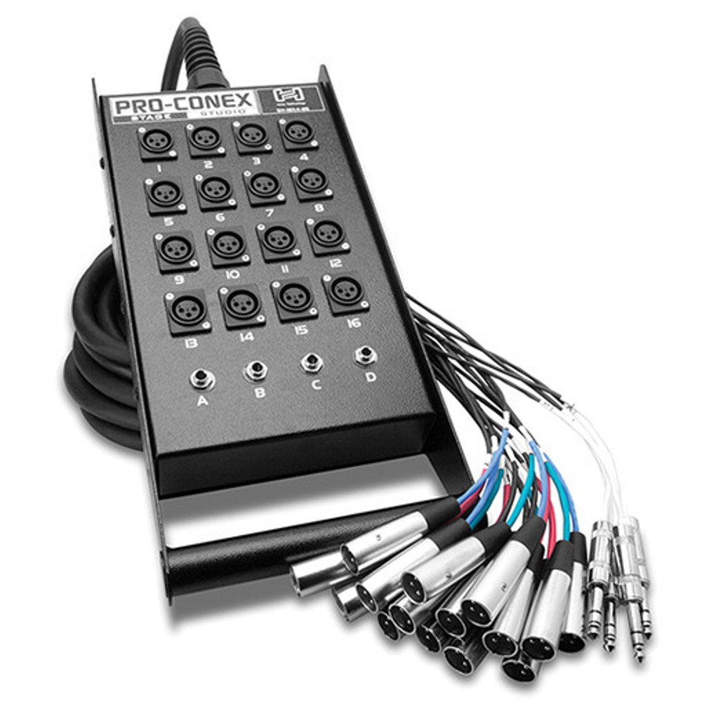 Hosa SH16X425 Technology Stage Box Non-Locking 16x4 25 ft. - JB Music