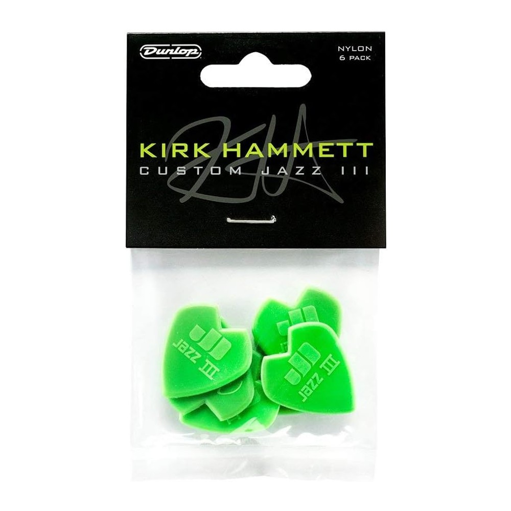 Dunlop 47PKH3N Kirk Hammett Signature Jazz III Guitar Picks (Pack of 6) - JB Music