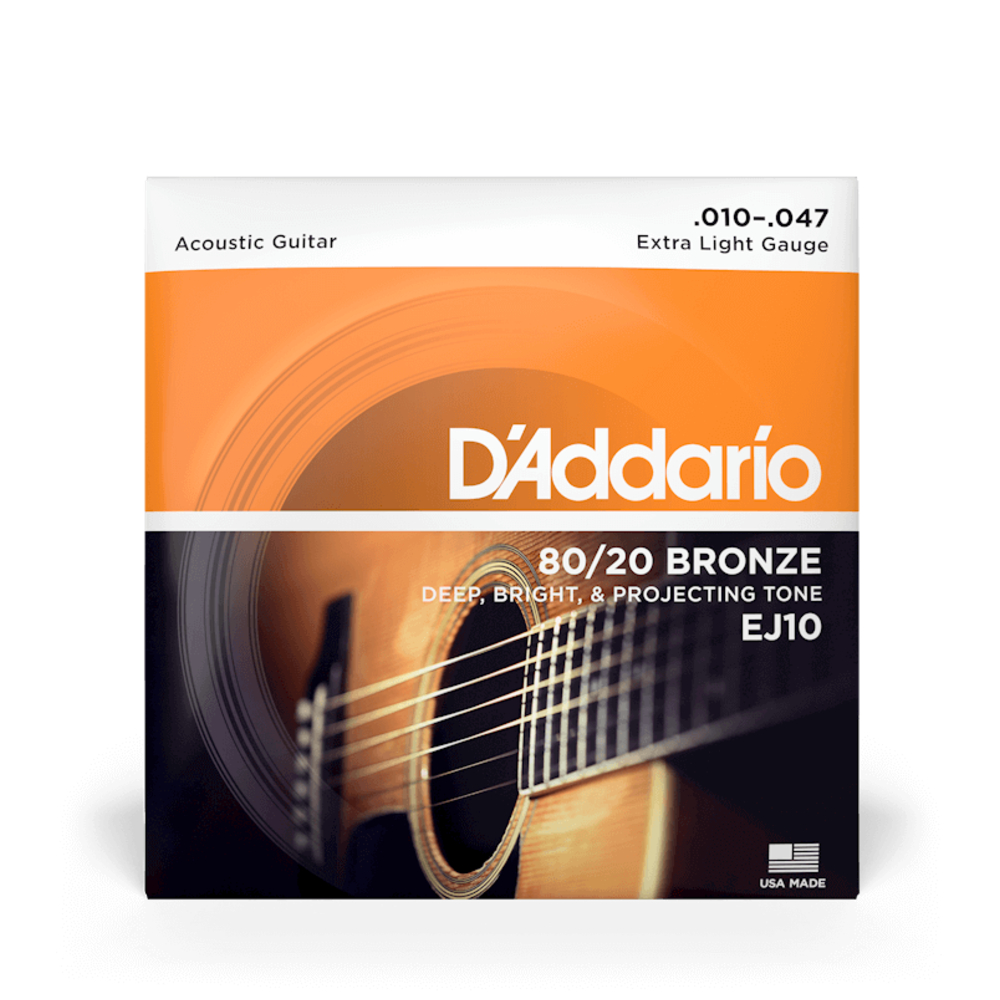 D’Addario EJ10 80/20 Bronze Acoustic Guitar Strings (10-47) - JB Music